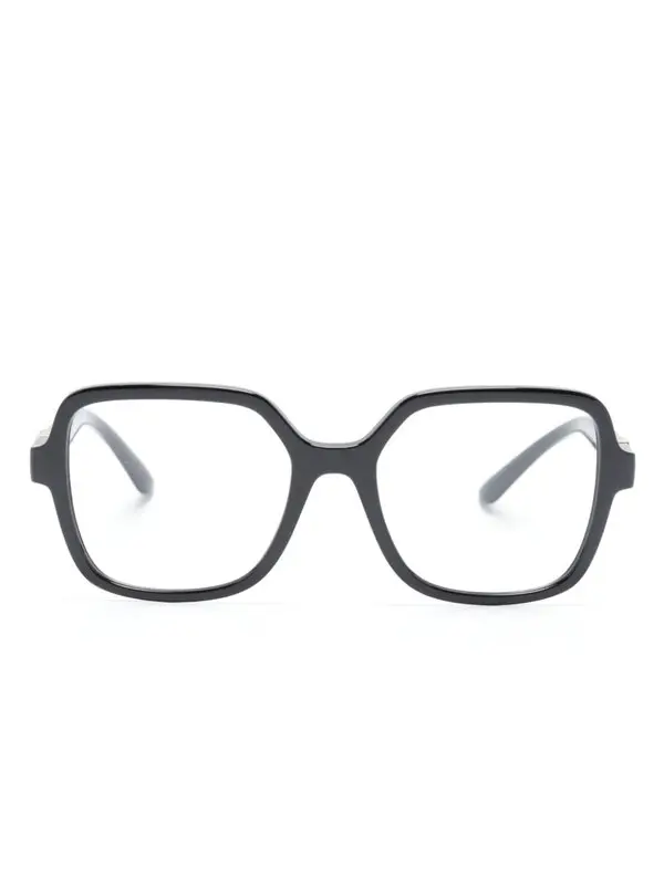 Dolce & Gabbana Logo-plaque Square-frame Glasses - Black