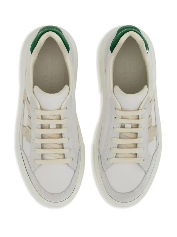 FERRAGAMO Gancini-patch Calfskin Sneakers - White