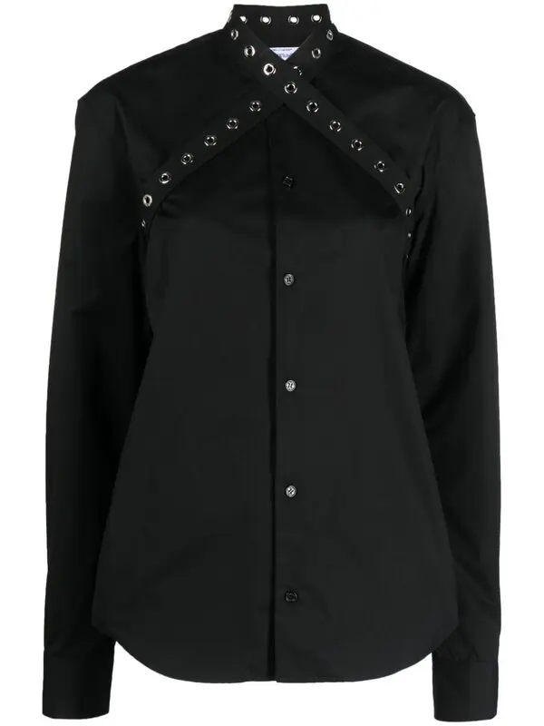Off-White Eyelet-strap Cotton Shirt