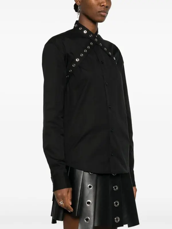 Off-White Eyelet-strap Cotton Shirt