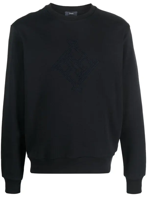 Herno Logo-embroidered Cotton Sweatshirt