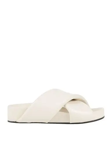 JIL SANDER Lilac Leather Sandals - Off White