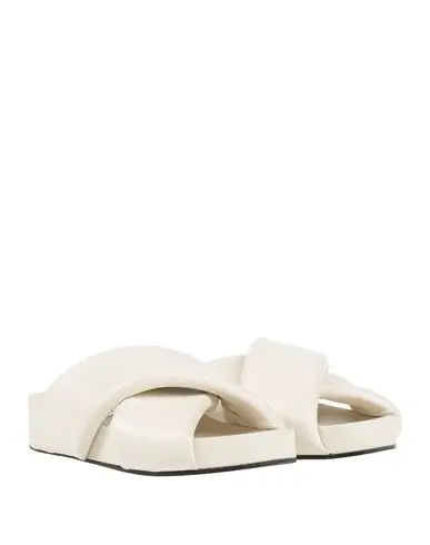 JIL SANDER Lilac Leather Sandals - Off White