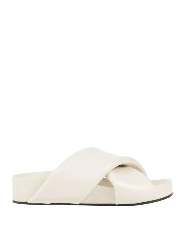 JIL SANDER Lilac Leather Sandals - Off White