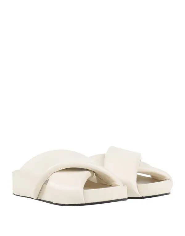 JIL SANDER Lilac Leather Sandals - Off White