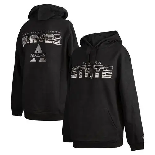 FISLL Alcorn State Braves Puff Print Sliced Pullover Hoodie - Black