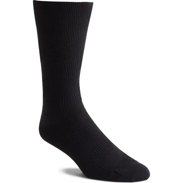 Cole Haan Mixed Stitch Dress Socks - Black