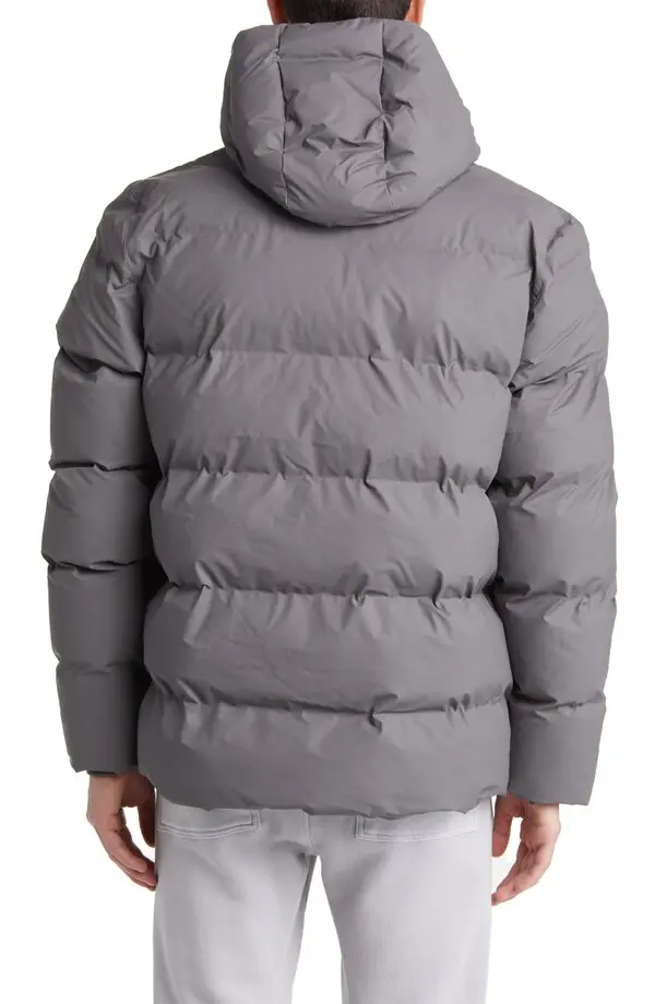 Rains Alta Waterproof Hooded Puffer Jacket - Grey