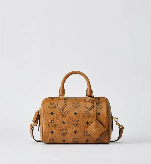 Mcm Ella Boston Bag - Cognac