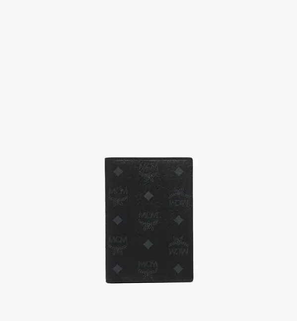 Mcm Ottomar Passport Holder In Visetos - Black