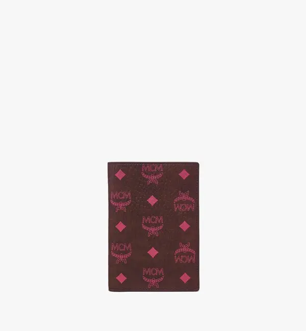 Mcm Ottomar Passport Holder In Visetos - Cinnamon