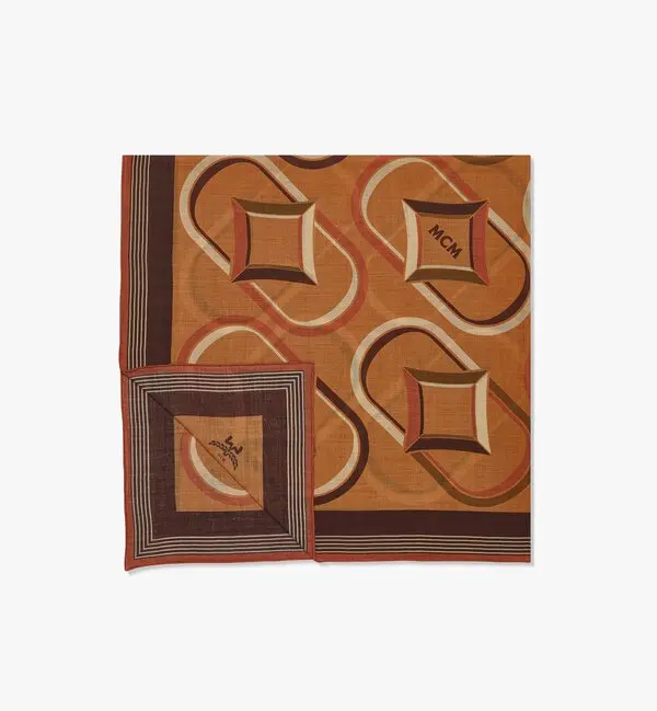 Mcm Diamond Monogram Wool Shawl - Cognac