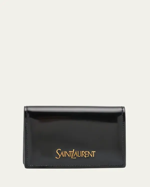 Saint Laurent Flap Card Case In Smooth Leather - Noir