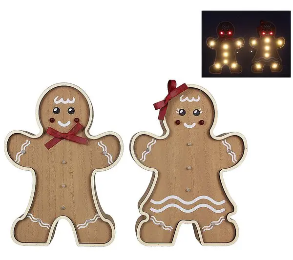 YOUNG'S INC. Young's Set Of 2 Cocoa And Cookies Led Tabletop Decor - One-color