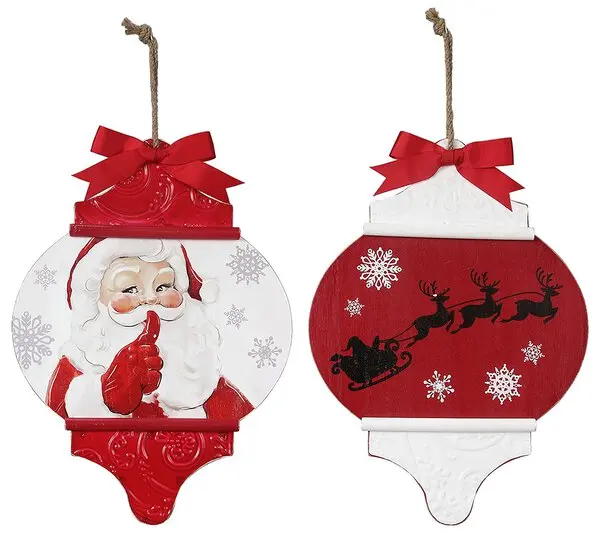 YOUNG'S INC. Young's Set Of 2 Traditional Christmas Hanging All Ornaments - One-color