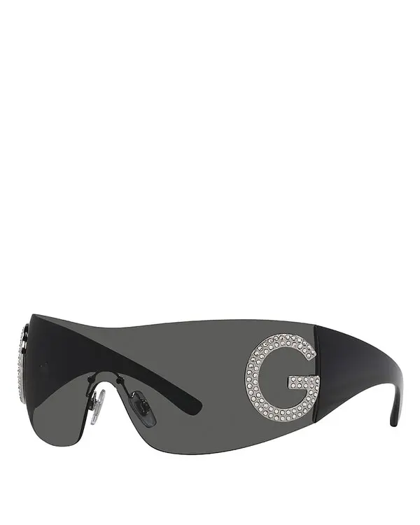 Dolce & Gabbana Pillow Shield Sunglasses - Black/gray Solid