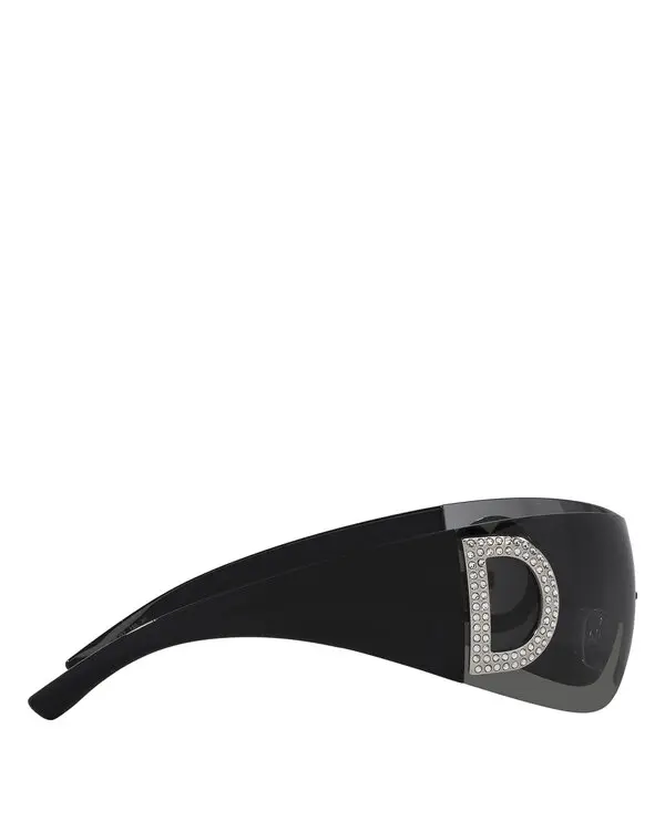 Dolce & Gabbana Pillow Shield Sunglasses - Black/gray Solid