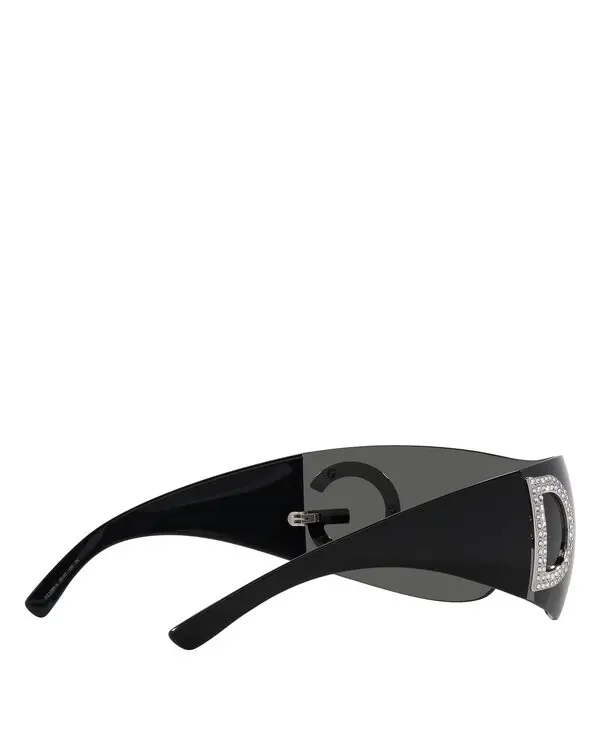 Dolce & Gabbana Pillow Shield Sunglasses - Black/gray Solid