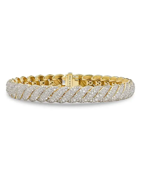 David Yurman Sculpted Cable Bracelet With Diamonds - White/gold