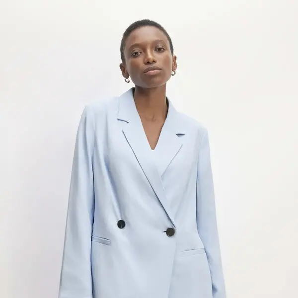 Everlane Drapey Blazer - Chambray Blue