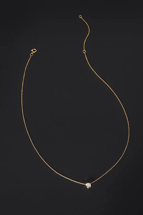 FINE DIAMONDS BY ANTHROPOLOGIE Floating Diamond Necklace - Gold