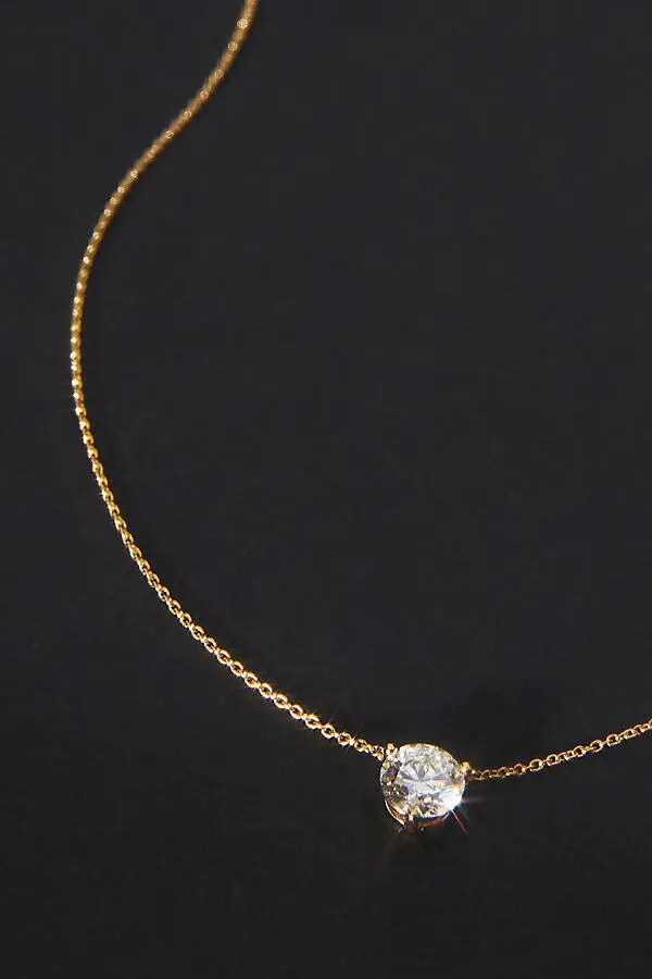 FINE DIAMONDS BY ANTHROPOLOGIE Fine Diamonds Single Floating Diamond Necklace