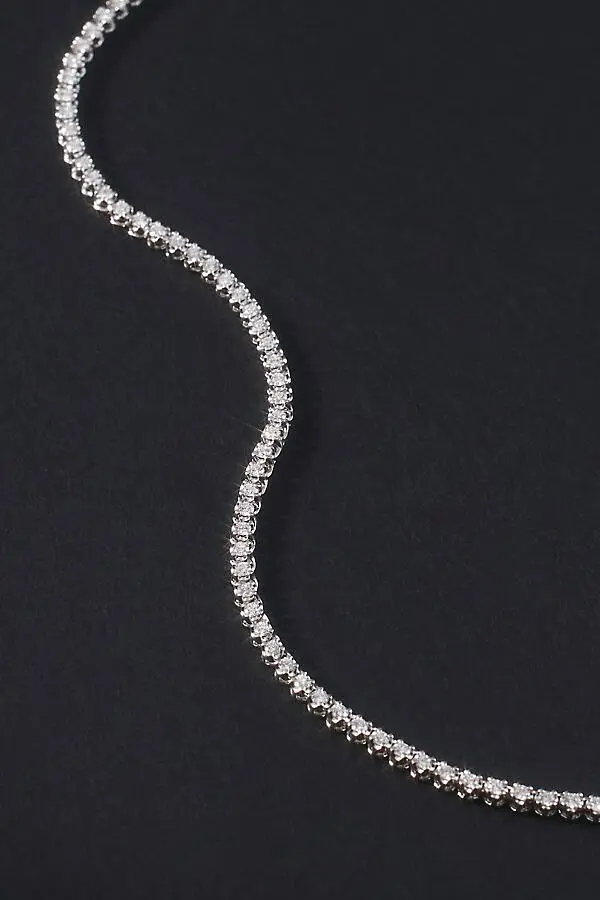 FINE DIAMONDS BY ANTHROPOLOGIE Cupcake Diamond Tennis Necklace - Silver