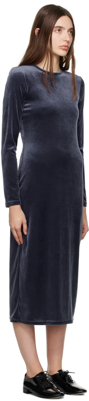 Buy MM BY MAX MARA Crewneck Midi Dress 003 Navy At 74% Off