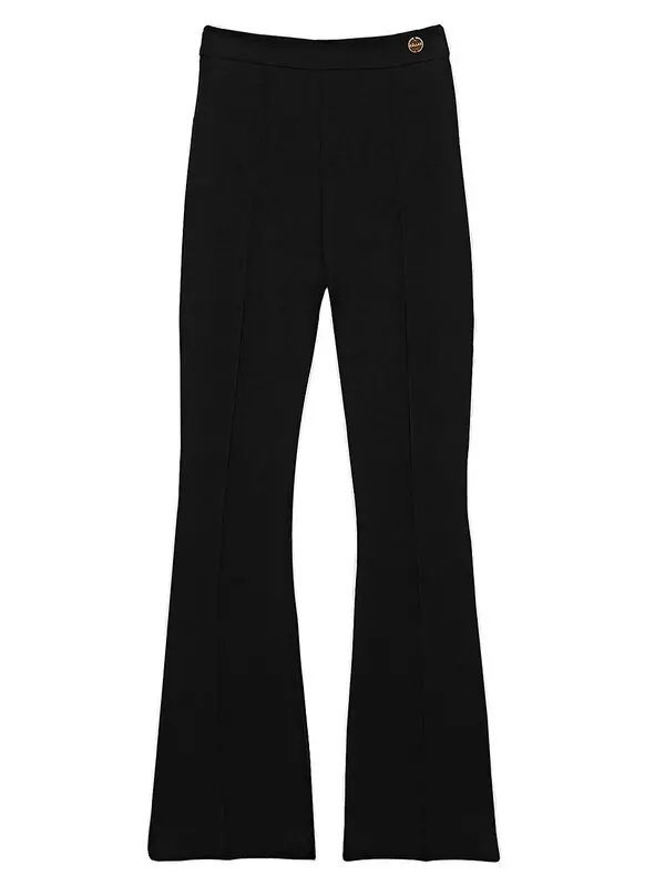 CALLAS MILANO Lola High Density Crepe Stretch Cropped Flare Trousers - Black