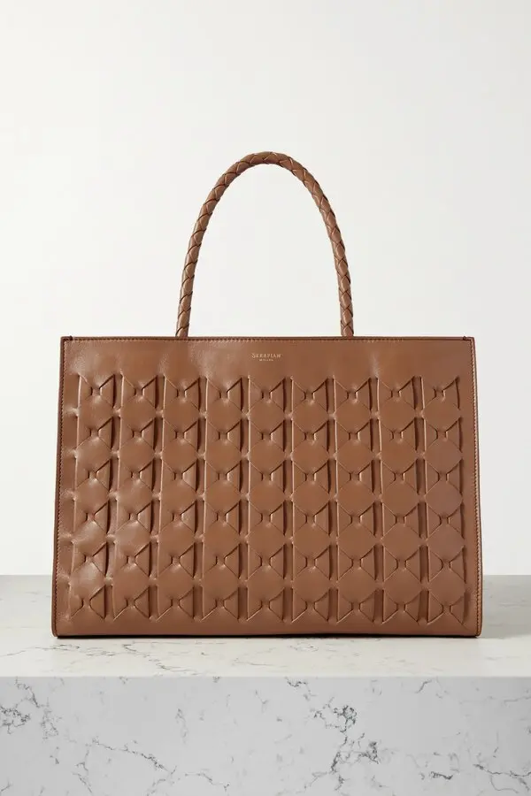 SERAPIAN 1928 Woven Leather Tote