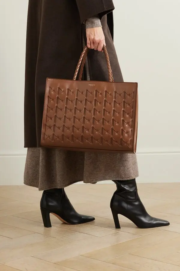 SERAPIAN 1928 Woven Leather Tote