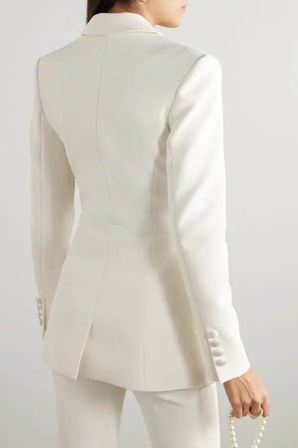 Safiyaa Arlene Satin-trimmed Stretch-crepe Blazer