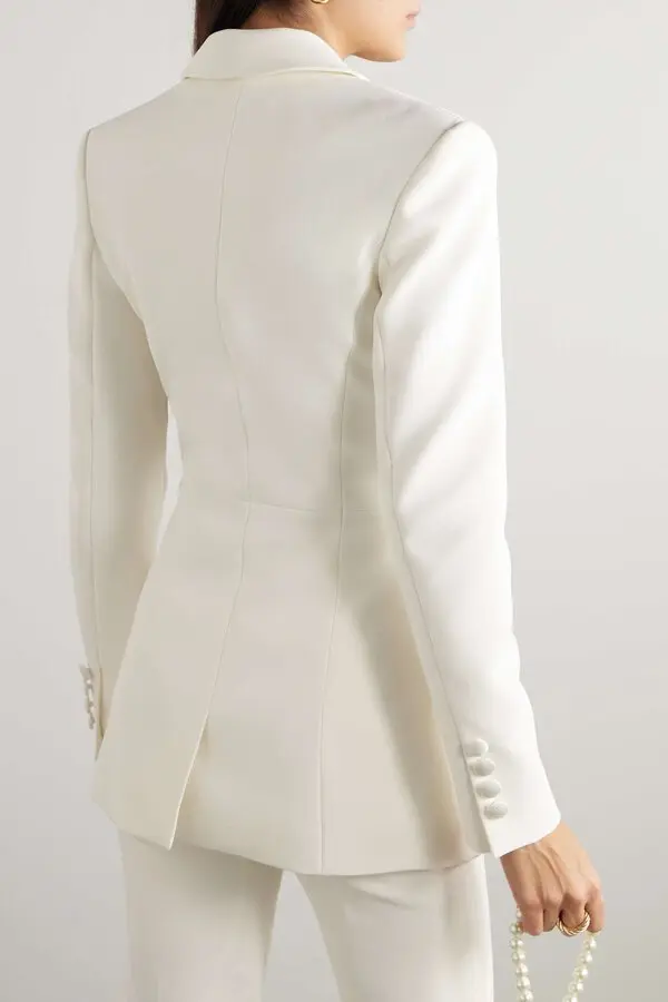 Safiyaa Arlene Satin-trimmed Stretch-crepe Blazer