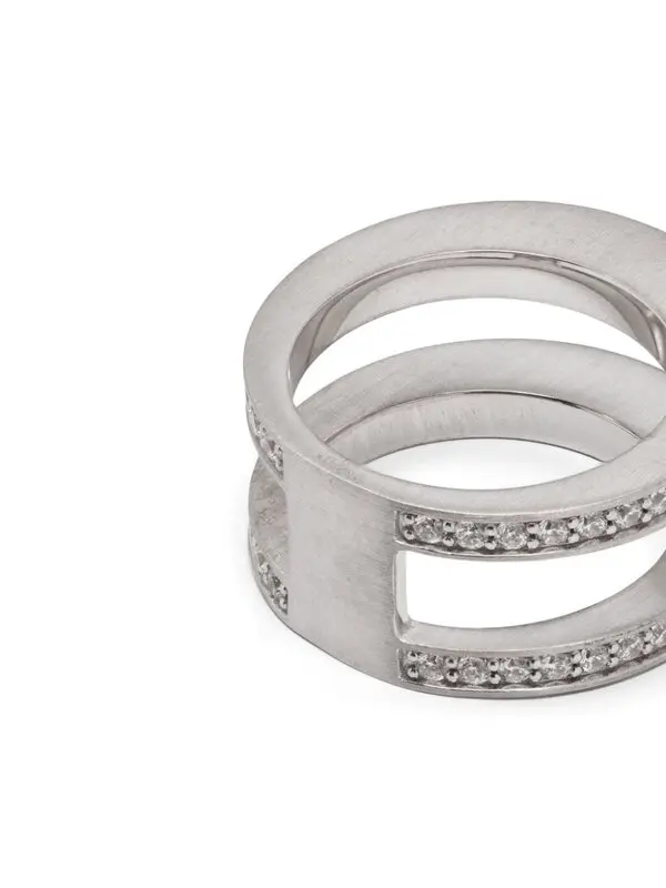 Tom Wood Vault Double Zirconia Ring
