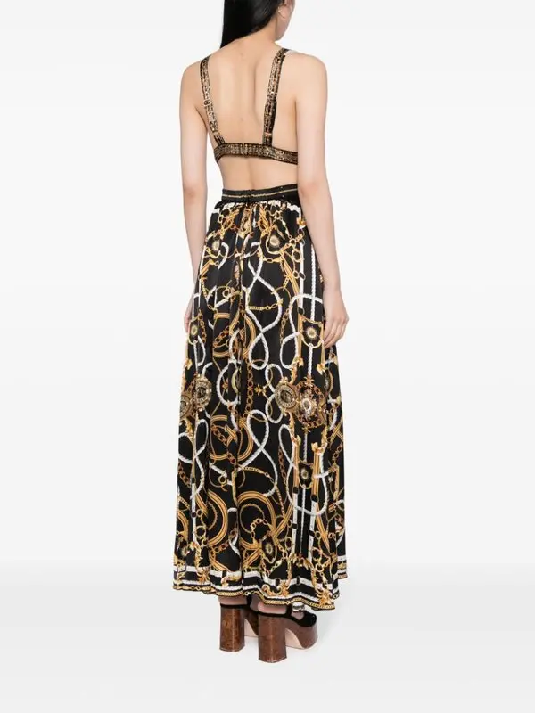 Camilla Cut-out Printed Silk Dress