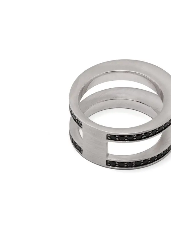 Tom Wood Vault Double Black Spinel Ring
