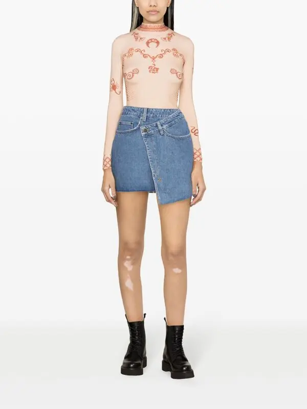 Ksubi Asymmetric Denim Miniskirt - Blue