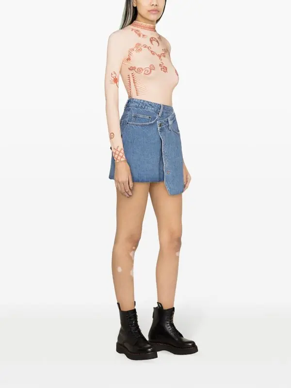 Ksubi Asymmetric Denim Miniskirt - Blue