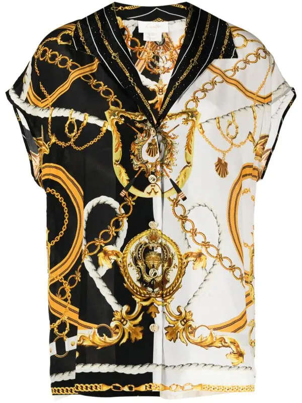 Camilla Baroque-pattern Silk Shirt - Multicolour