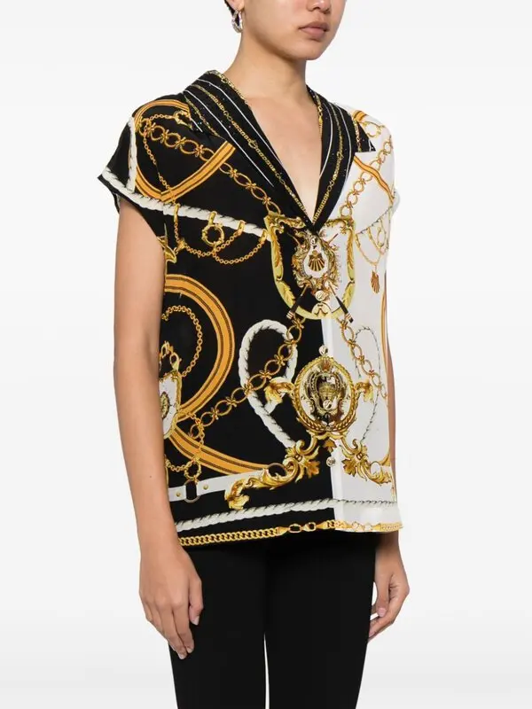 Camilla Baroque-pattern Silk Shirt