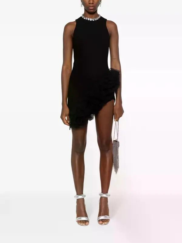 David Koma Ruffle-hem Asymmetric Minidress