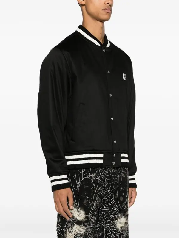 Maison Kitsuné Fox-patch Satin Bomber Jacket