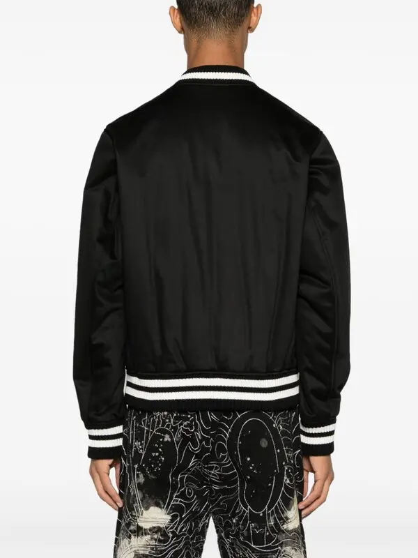 Maison Kitsuné Fox-patch Satin Bomber Jacket