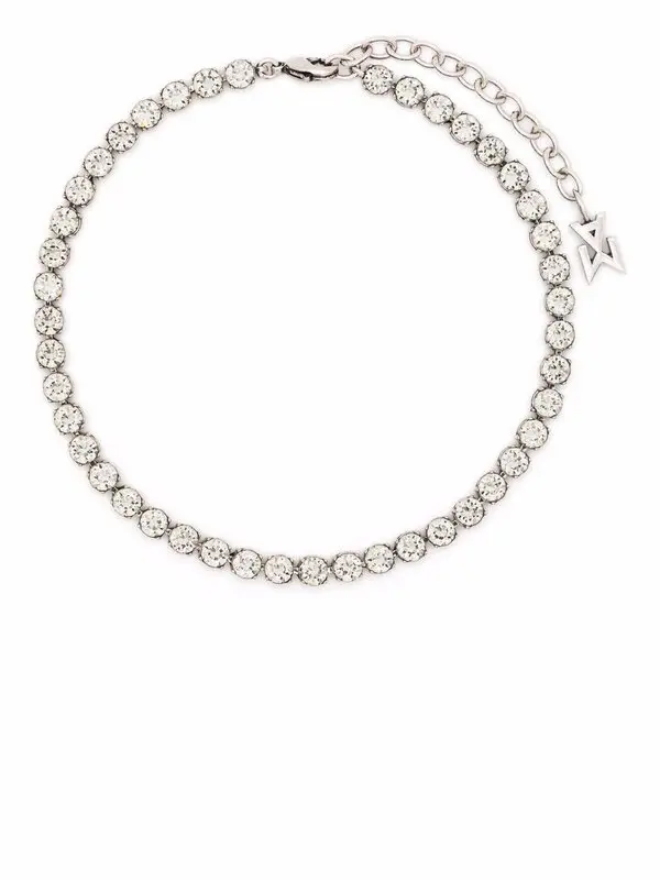 Amina Muaddi Tennis Crystal-embellished Anklet - Silver