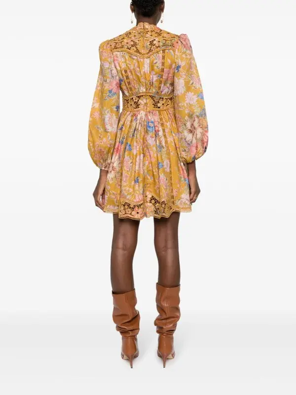 Zimmermann August Plunge Mini Dress - Yellow