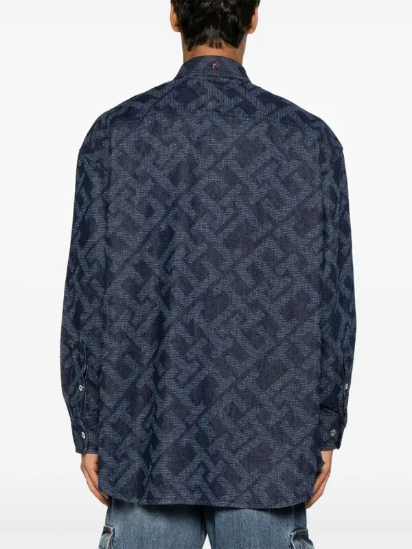 Tommy Hilfiger Monogram-jacquard Denim Shirt