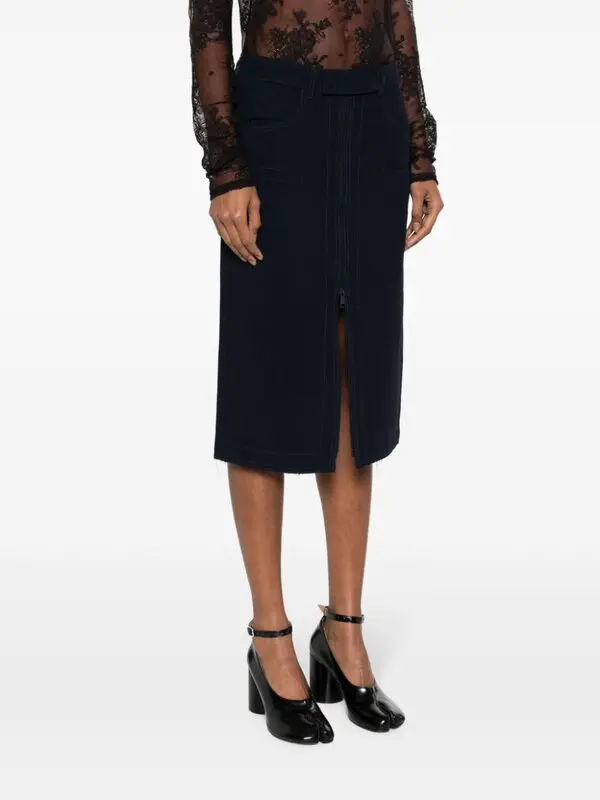 N°21 Zip-up Midi Pencil Skirt