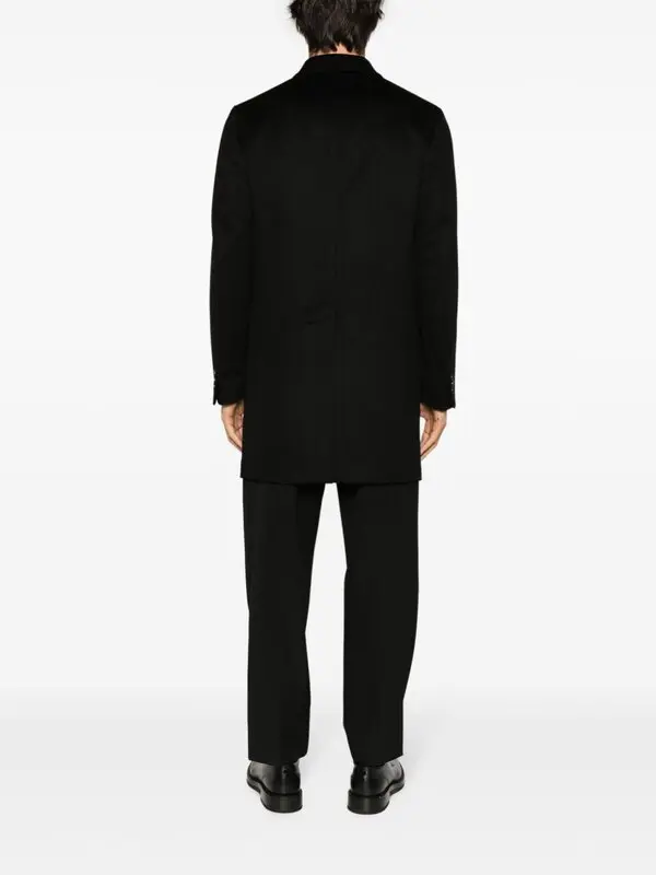 Colombo Notched-collar Single-breasted Coat - Black