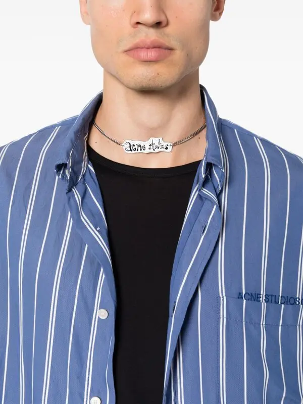 Acne Studios Logo Pendant Chain Necklace