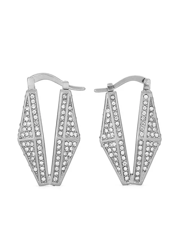 JIMMY CHOO Diamond Chain Crystal Earrings - Silver